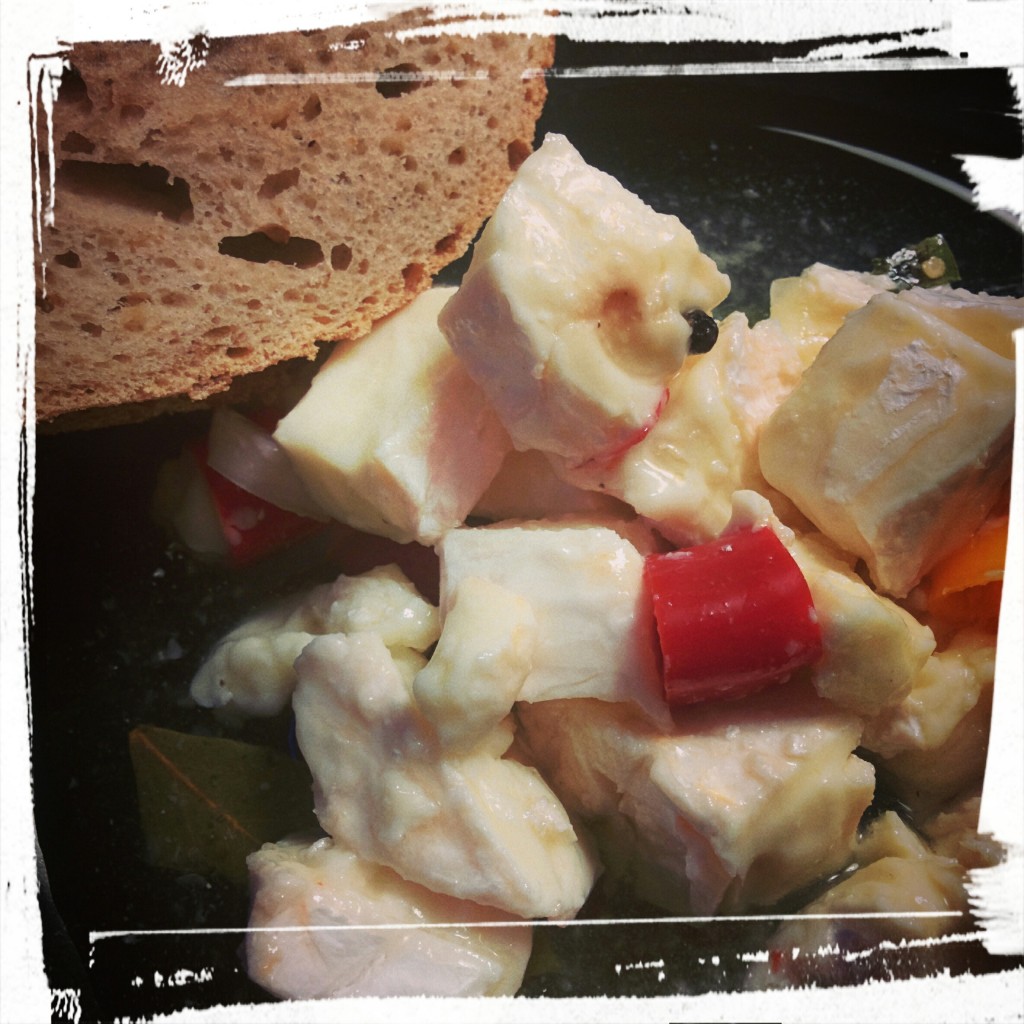 Nakládaný hermelín (Cheese marinated in chilli and garlic oil) | Middle ...