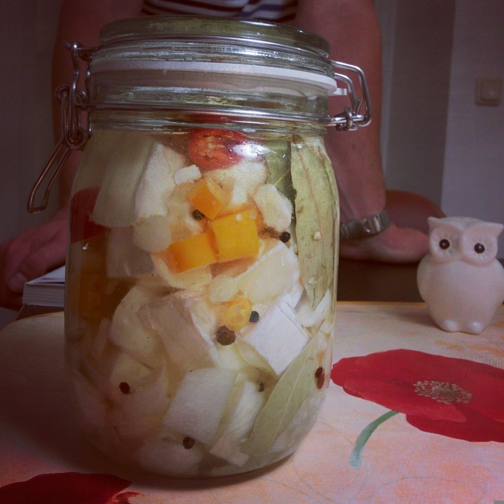 Nakládaný hermelín (Cheese marinated in chilli and garlic oil) | Middle ...